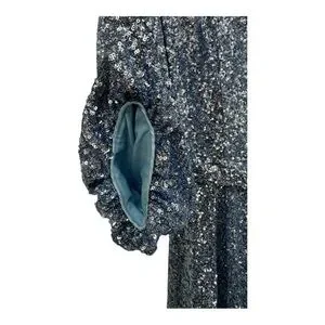 Jovani | Dresses | Jovani 2595 Blue Sequin Deep V Long Sleeve Maxi Gown ...